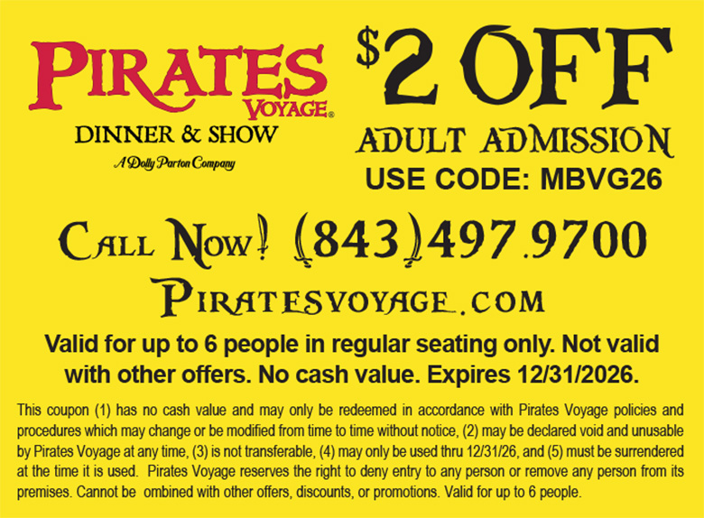 Pirates Voyage Dinner & Show - $2 Off Adult Ticket | Visit Myrtle Beach